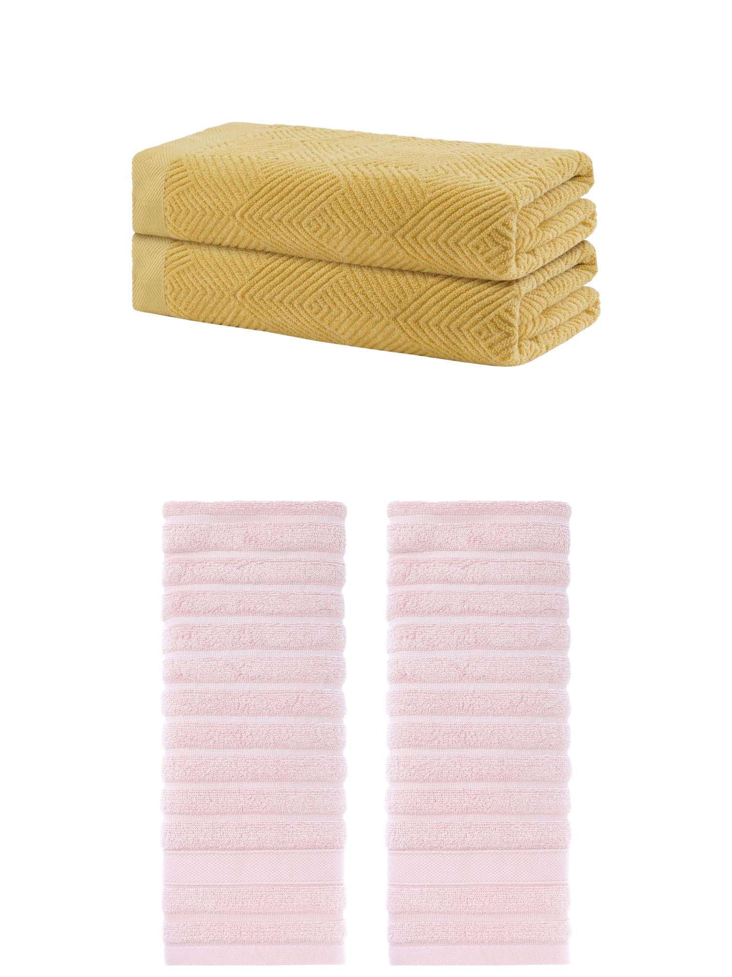 NOMADIC NOOK Cotton 2 Pack Soft Absorbent Bath Hands Towels Set ...