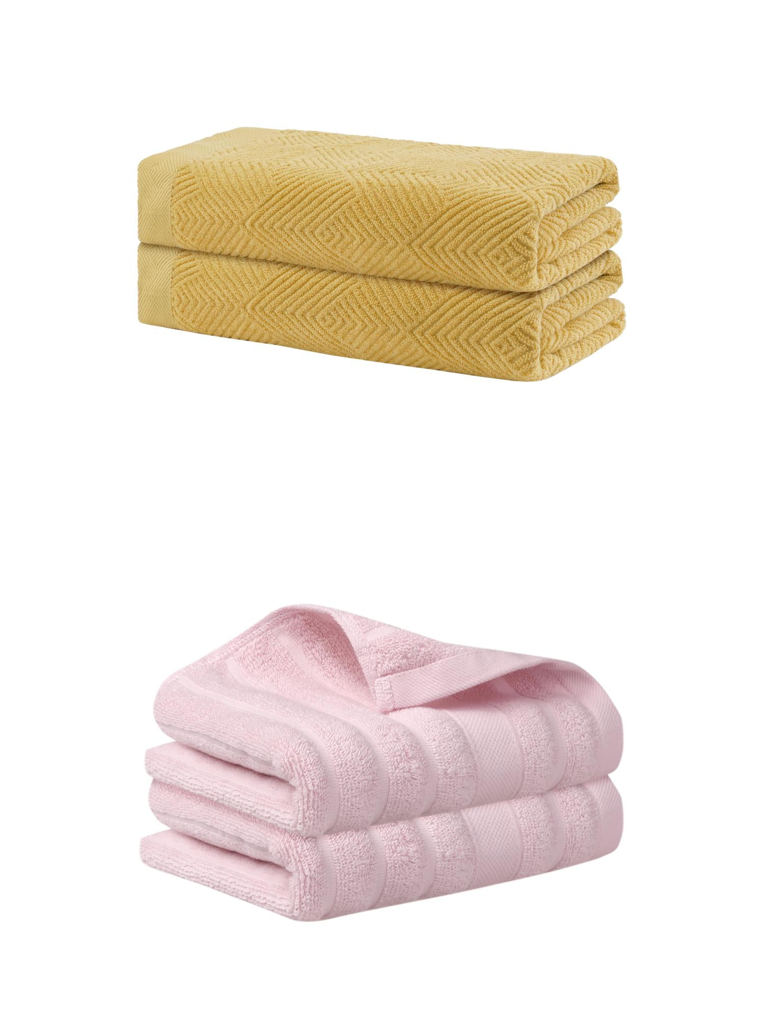 NOMADIC NOOK Cotton 2 Pack Soft Absorbent Bath Hands Towels Set ...