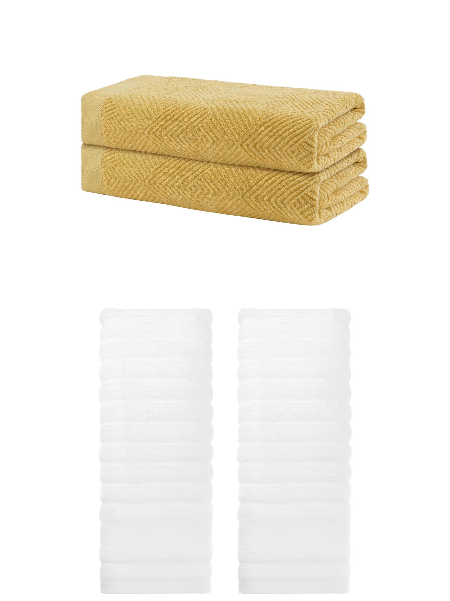 NOMADIC NOOK Cotton 2 Pack Soft Absorbent Bath Hands Towels Set ...