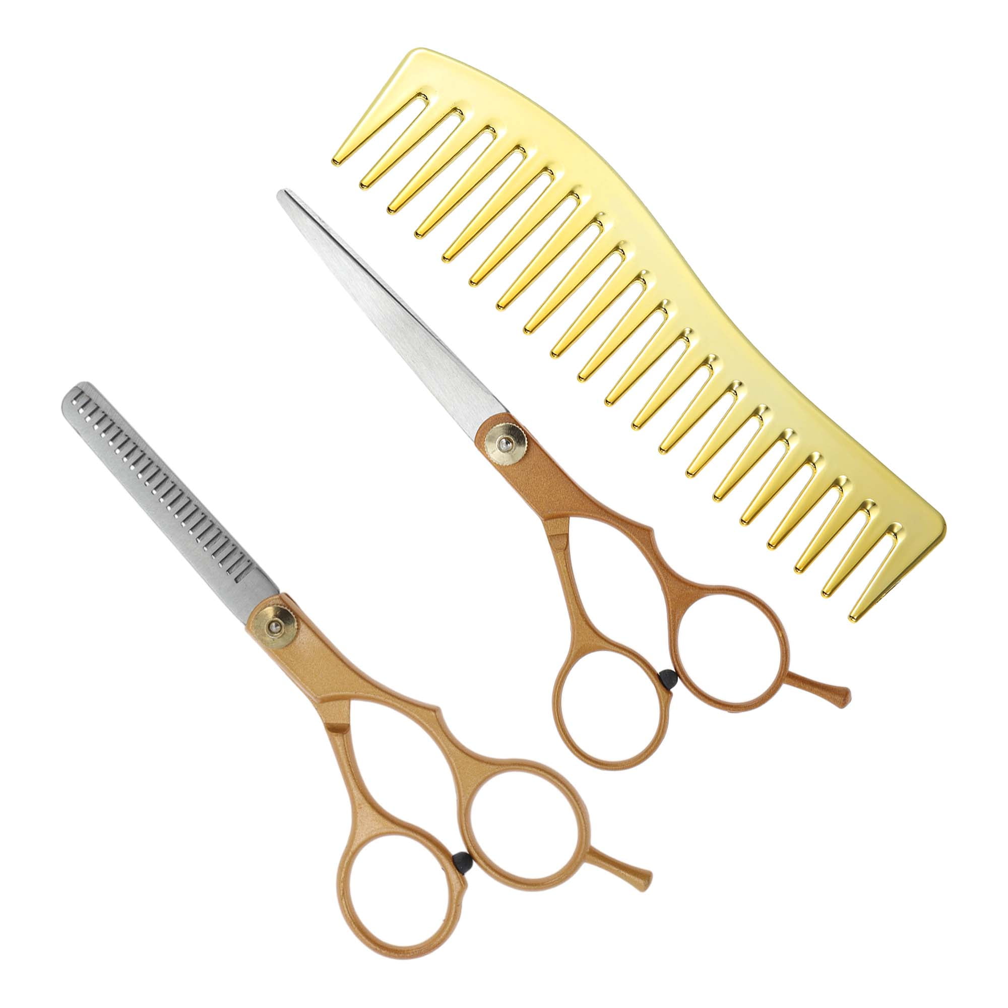 NOMADIC NOOK Flat Shears Hair Cutting Scissors Wide Tooth Hair Comb ...