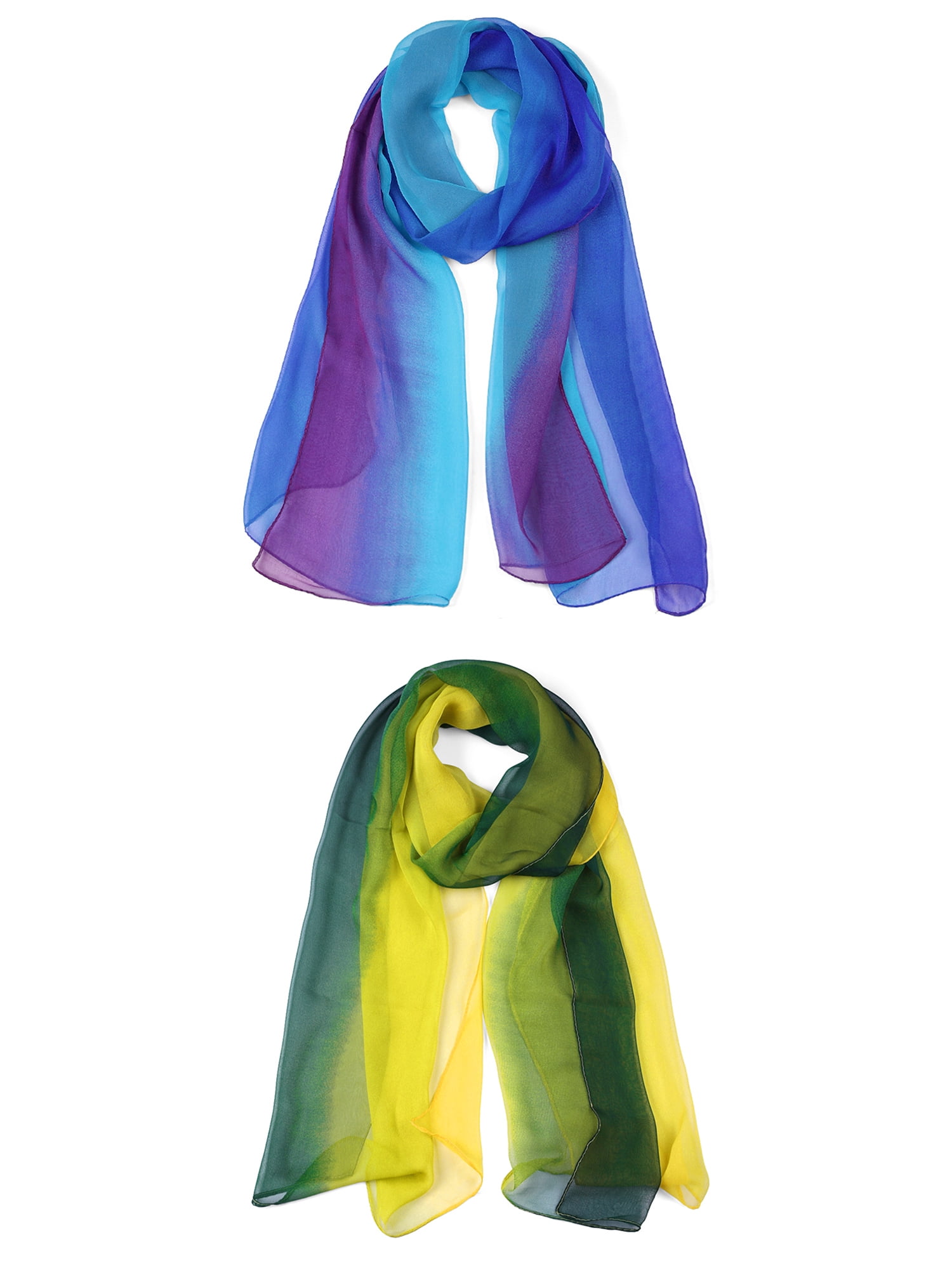 INSPIRE CHIC Women's Scarf Chiffon Silky Gradient Color Lightweight ...