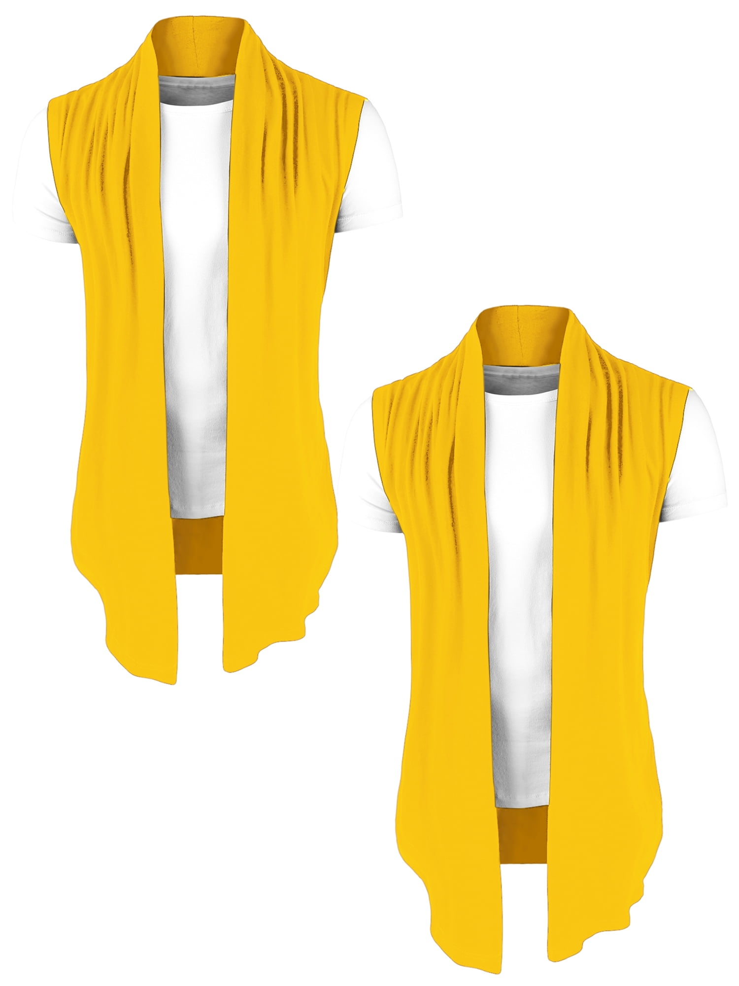 NOMADIC NOOK Men's Open Front Shawl Collar Sleeveless Cardigan Vest 2 ...
