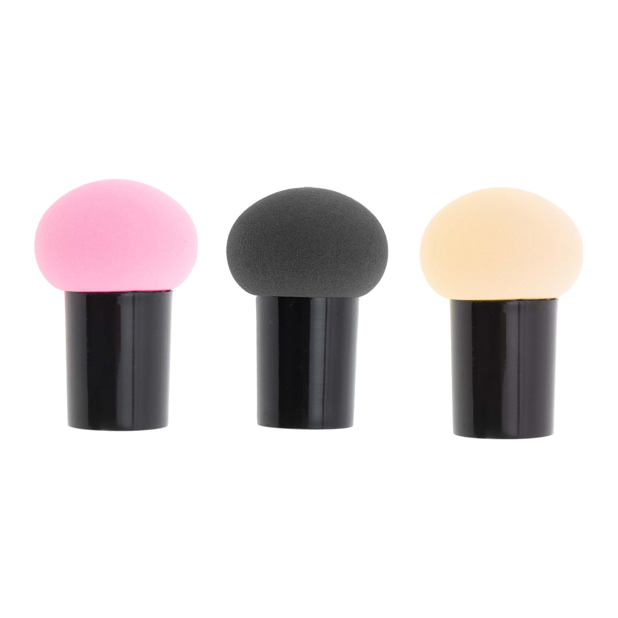 NOMADIC NOOK Mushroom Head Powder Puff Black Pink Skin Color 3Pcs ...