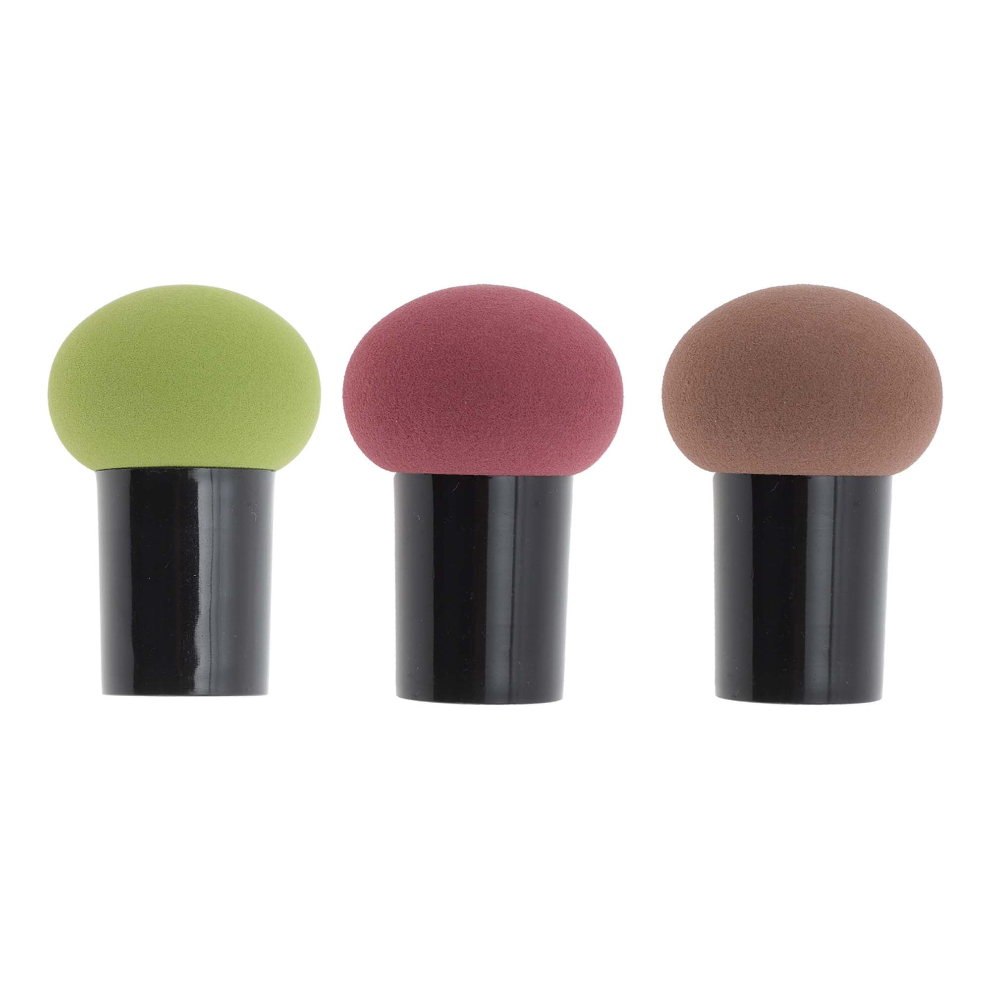 NOMADIC NOOK Mushroom Head Powder Puff Wine Red Green Coffee Color 3Pcs ...