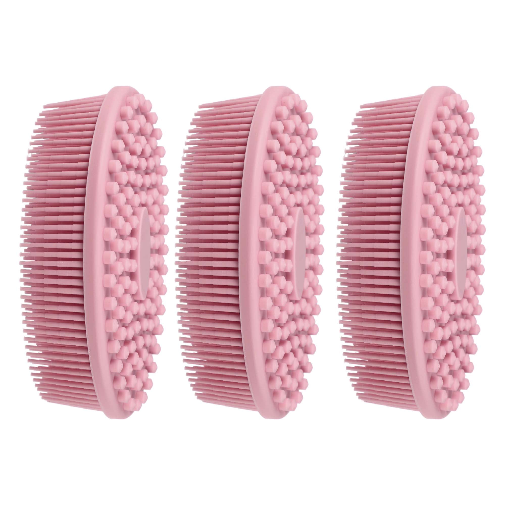 NOMADIC NOOK Shower Silicone 2 in 1 Body Scrubber 3 Pcs Pink - Walmart.com