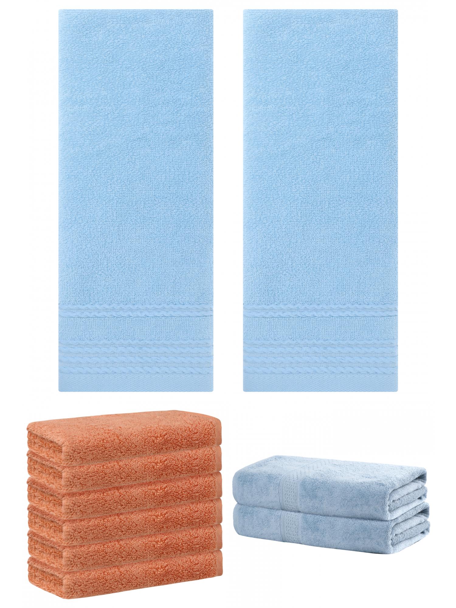 NOMADIC NOOK Solid Cotton Bath Towels Set Hand Face Absorbent Wash ...