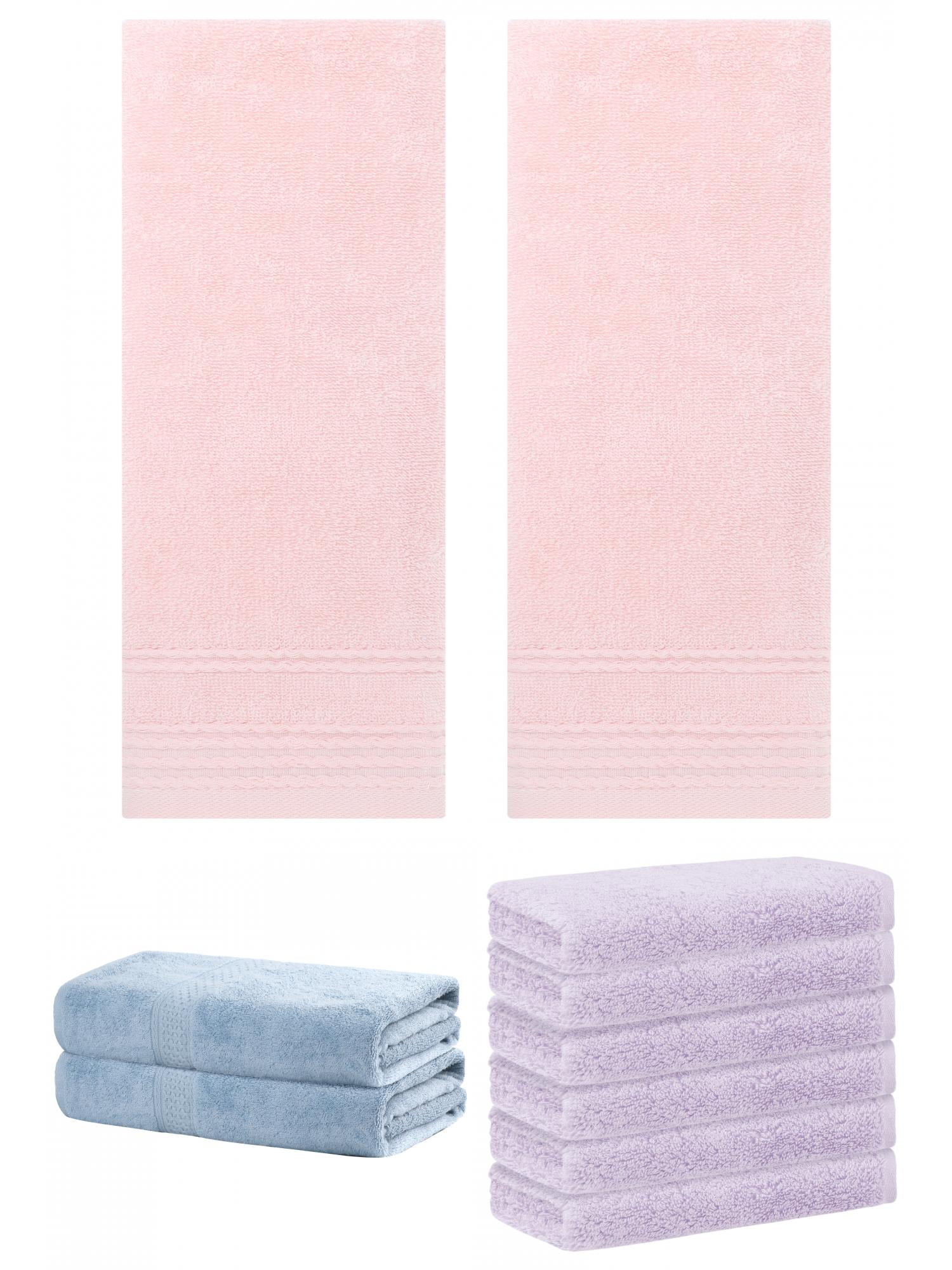 NOMADIC NOOK Solid Cotton Bath Towels Set Hand Face Absorbent Wash ...