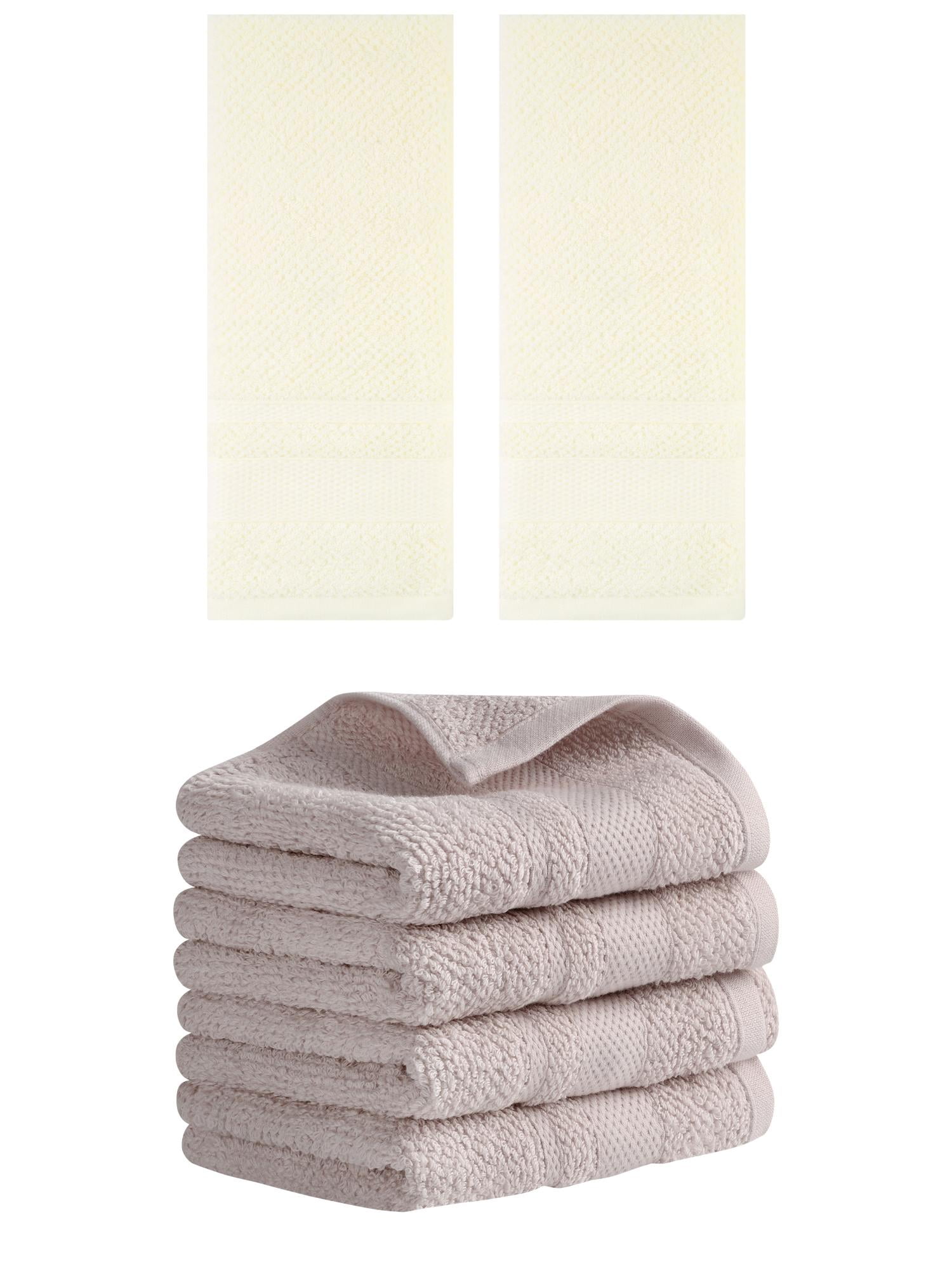 NOMADIC NOOK Solid Hand Towels, 100% Cotton for Bathroom Soft Absorbent ...