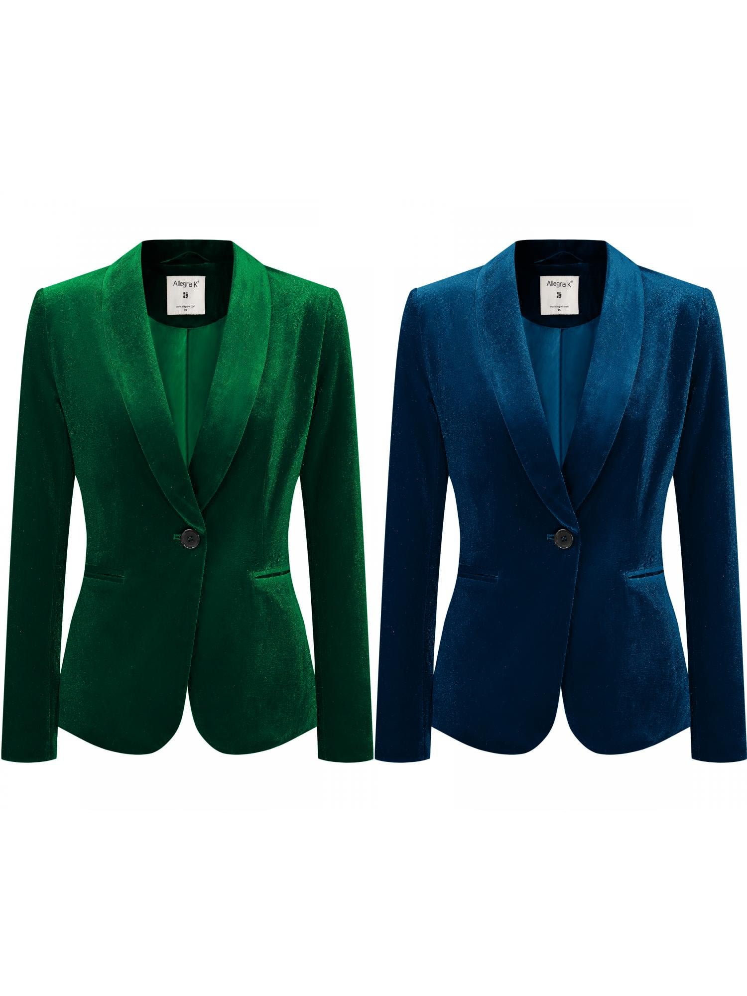 NOMADIC NOOK Women's Office Coat Solid Shawl Collar 1 Button Velvet ...