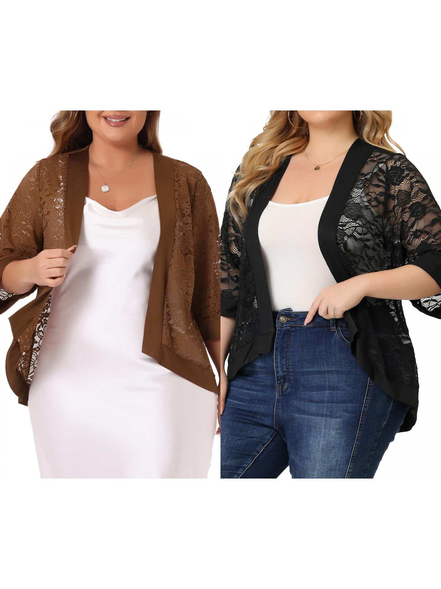 NOMADIC NOOK Women's Plus Size Summer Lace Sheer Kimono Lightweight ...