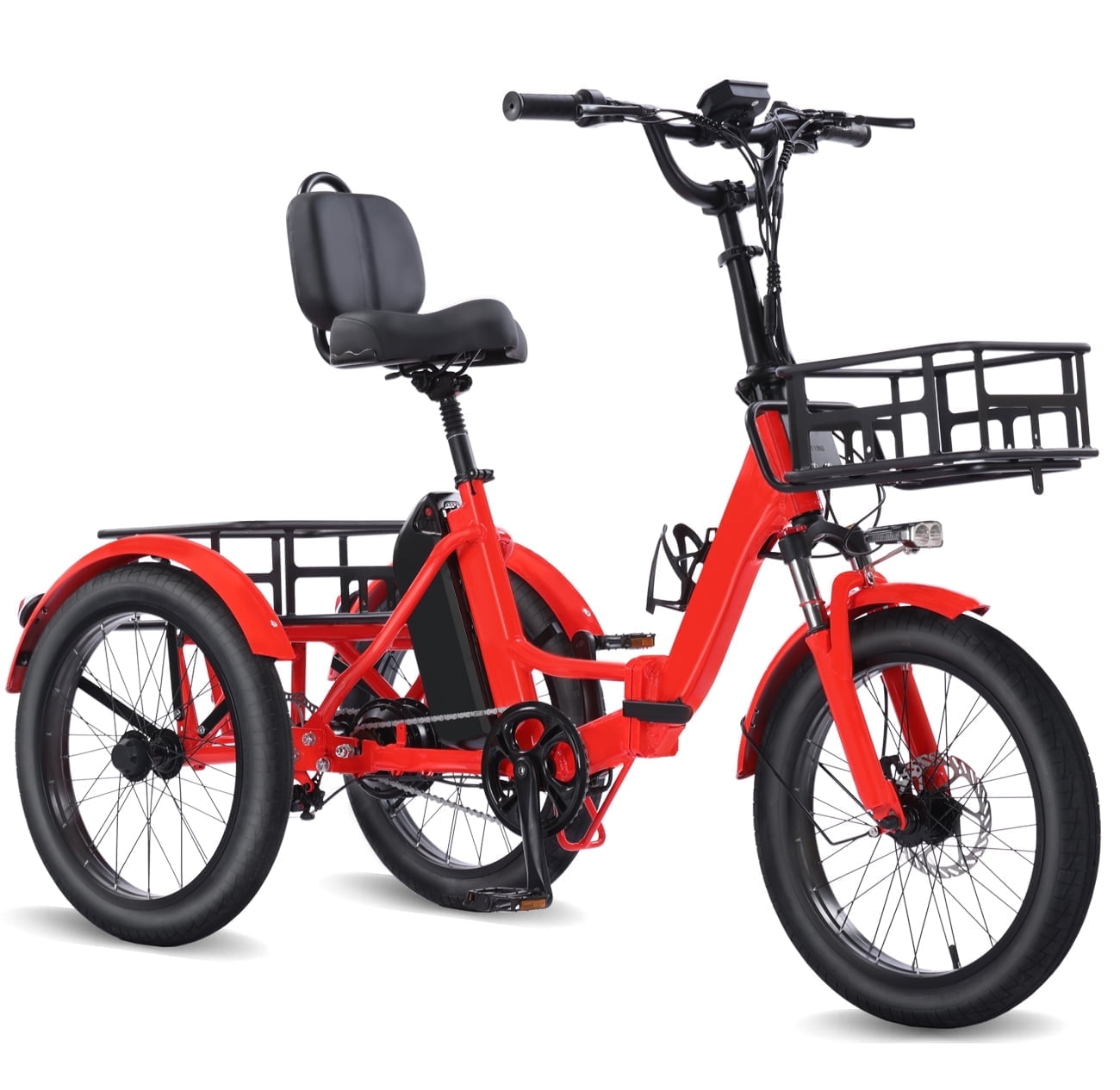 NOMIGO Electric tricycle with basket Large capacity Three wheels more stable 350W Power motor ...
