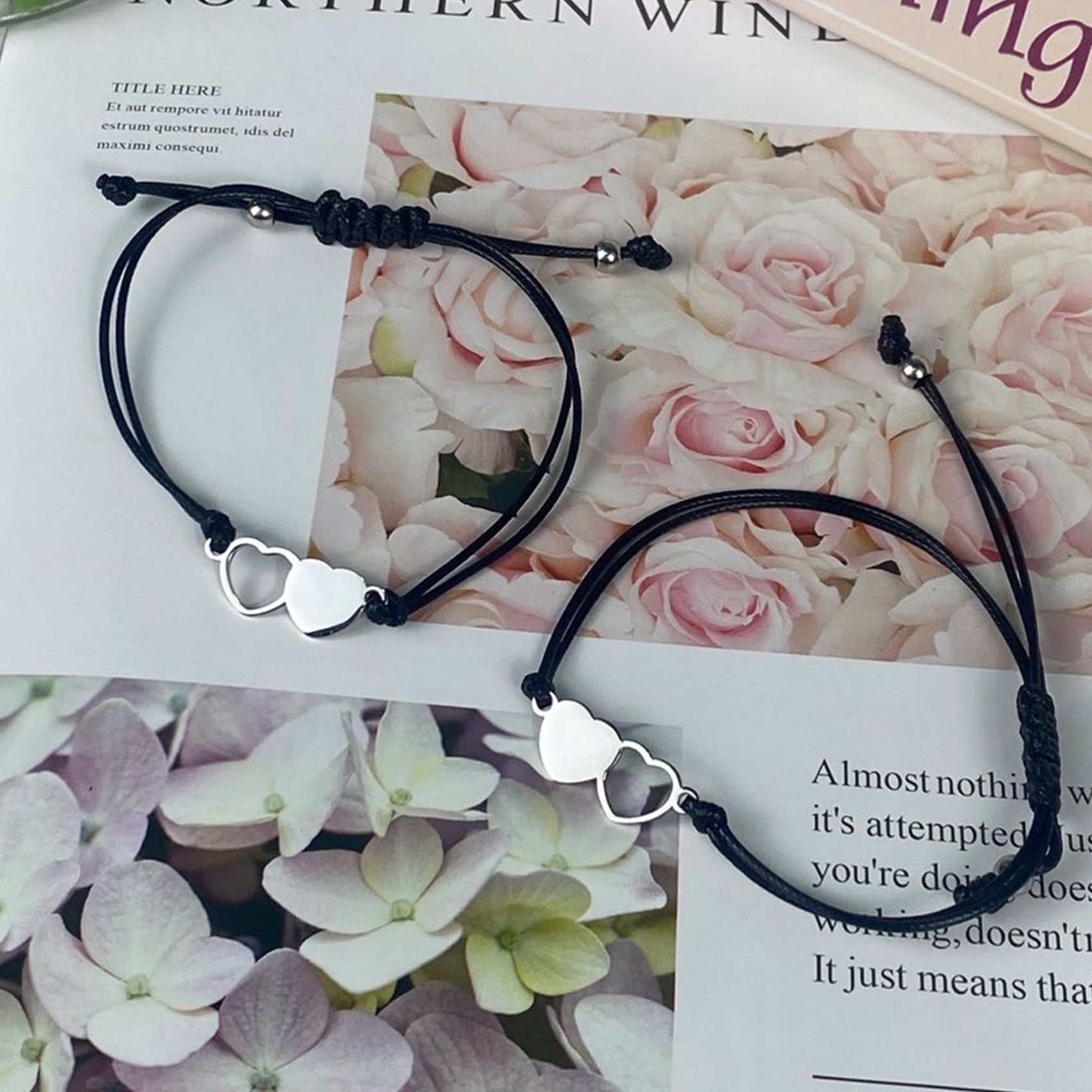 NOMOKOS 316L Stainless Steel Sister Heart Bracelets - Walmart.com
