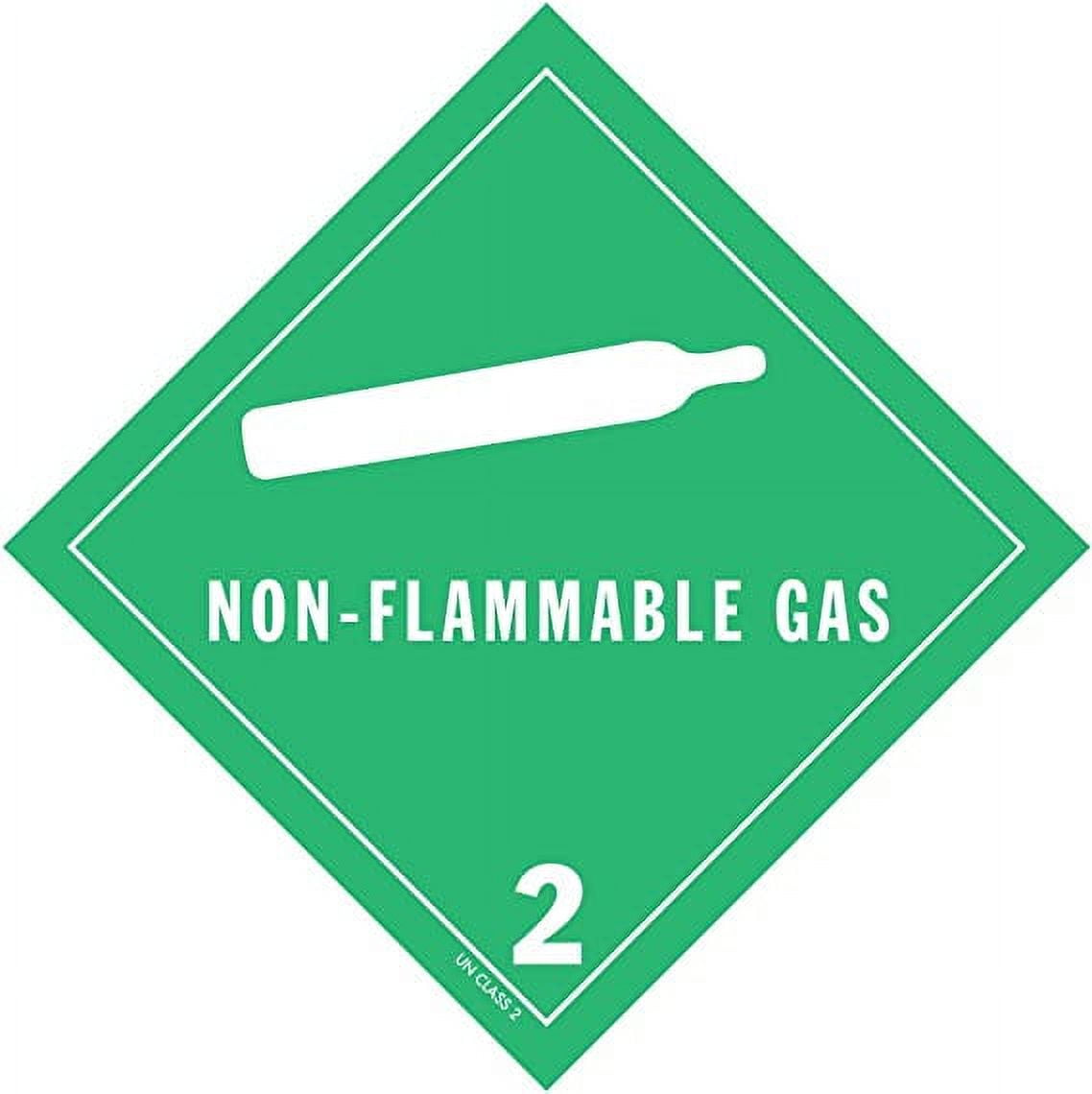 NON-FLAMMABLE GAS, Hazard Class 2 D.O.T. Shipping Labels, 4" x 4", Roll ...