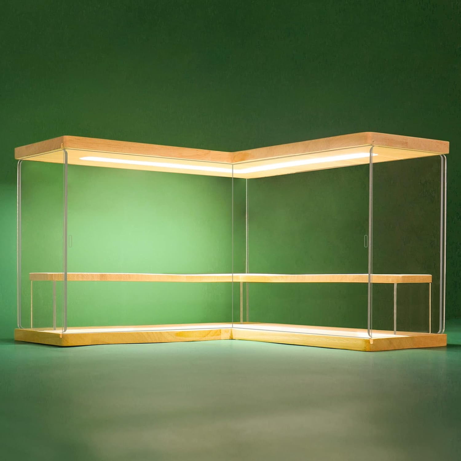 NONEMEY Clear Acrylic Display Case Stand with Wood Base 2/3/4/5/6 Tier ...