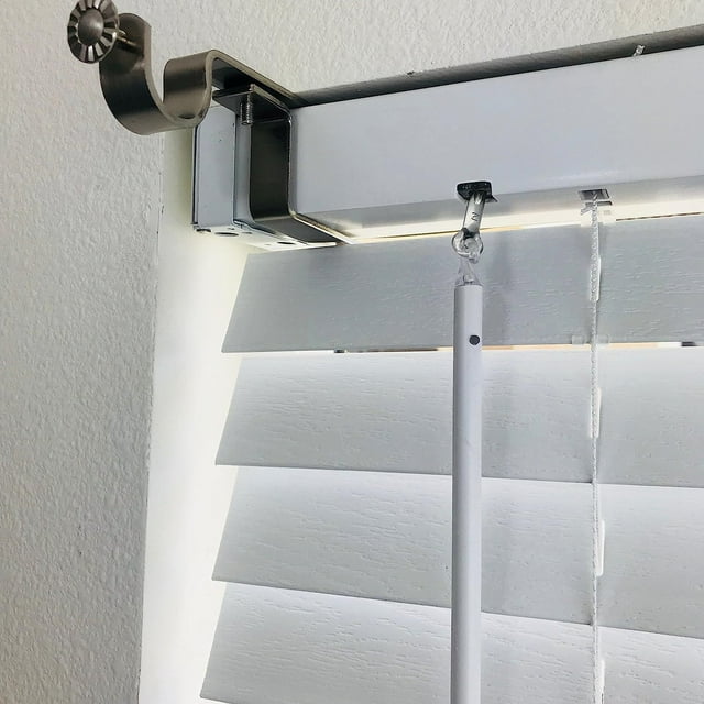 NONO Bracket XL - Inside Mounted Faux Wood Blinds Curtain Rod Bracket ...