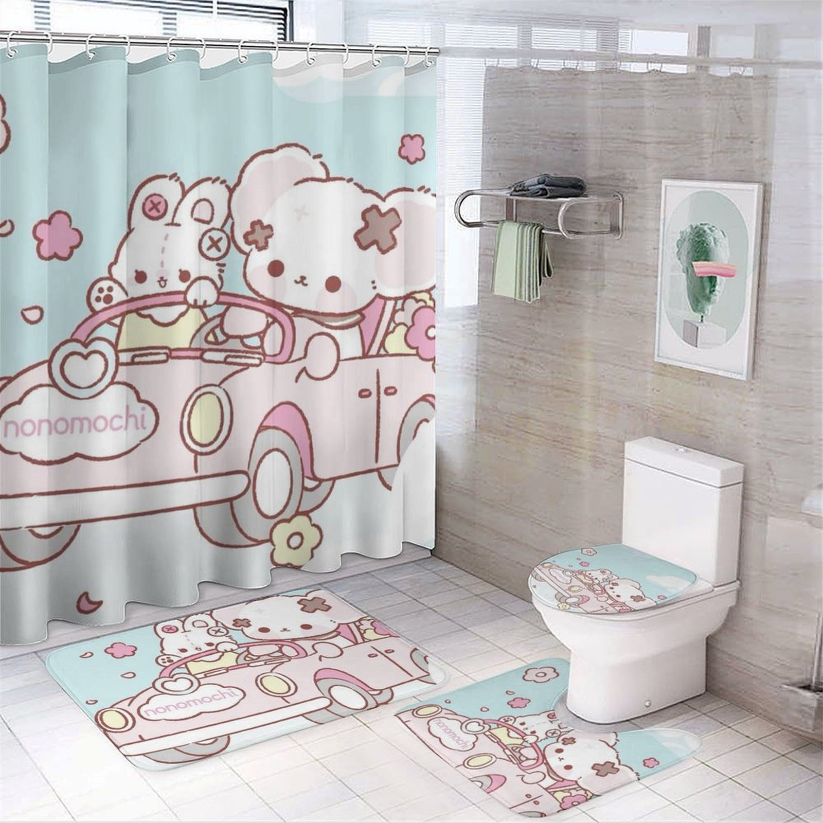 NONOMO-CHI Shower Curtain Sets Cartoon Anime for Boys Grils Gift NONOMO ...