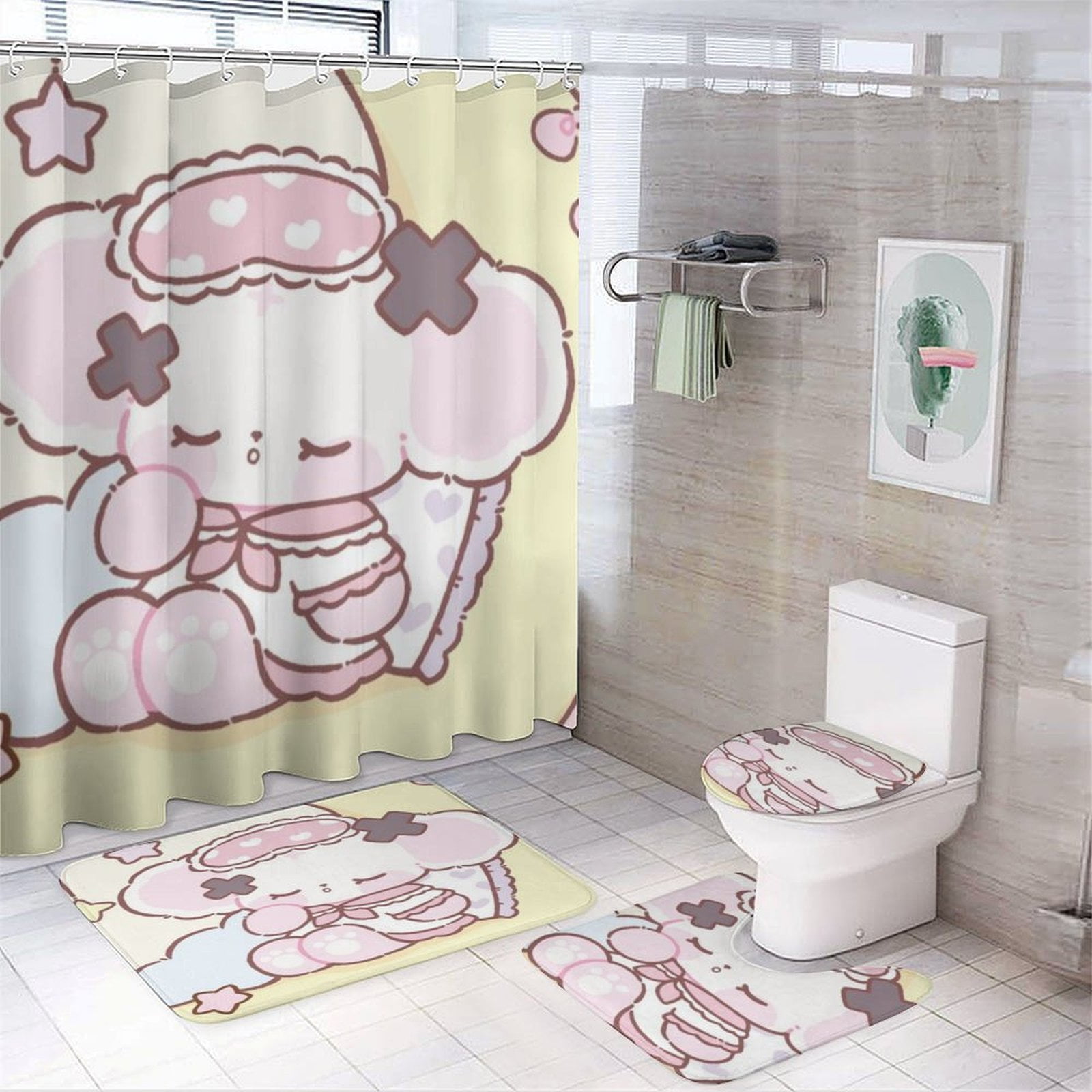 NONOMO-CHI Shower Curtain Sets Cartoon Anime for Boys Grils Gift NONOMO ...