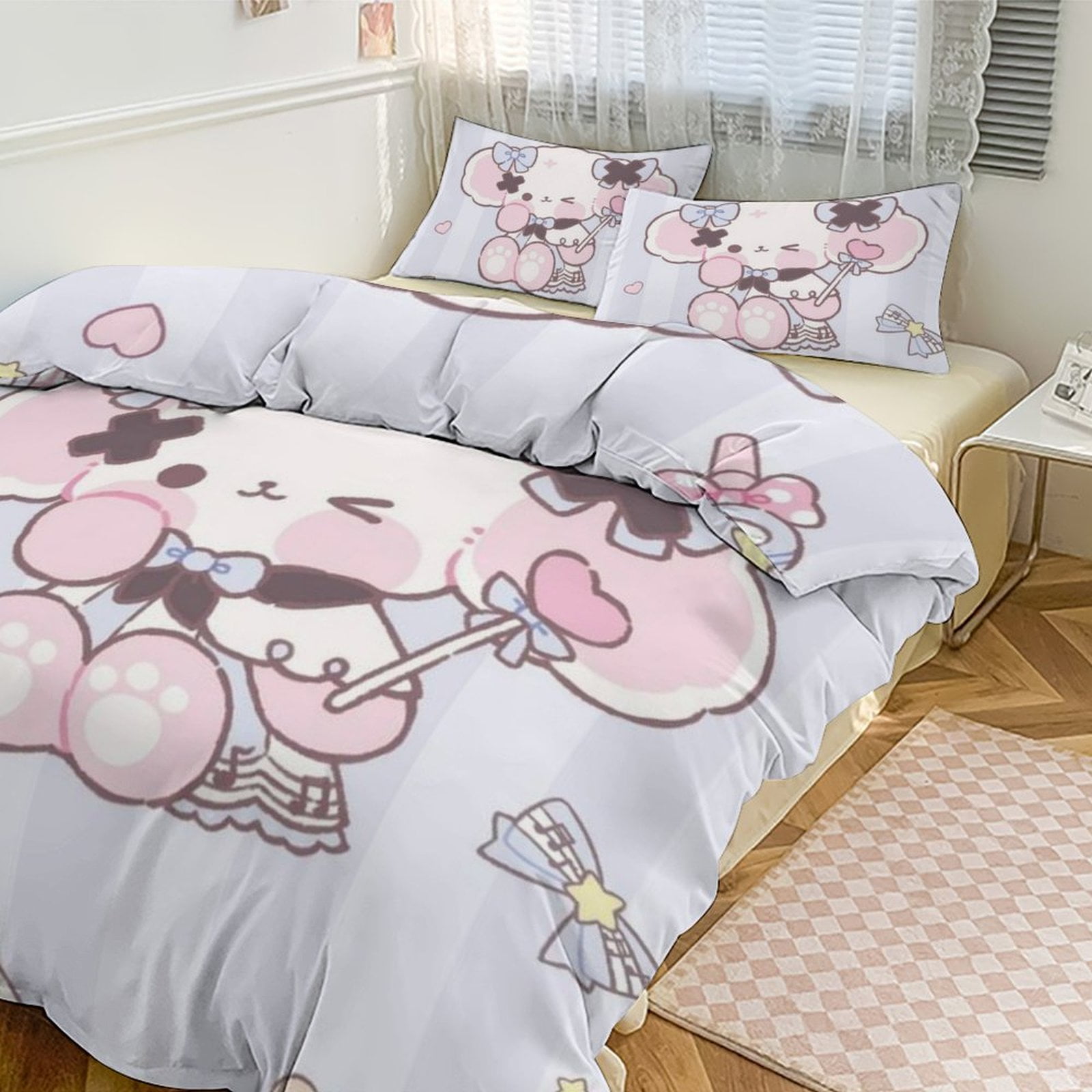 NONOMOCHI Bedding Set Anime Three-piece for Boys Girls Teens Queen ...