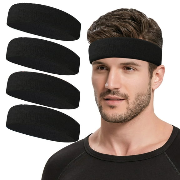 EISRUNGF- Sports Headbands for Men (5 Pack),Moisture Wicking Workout Headband, Sweatband ...