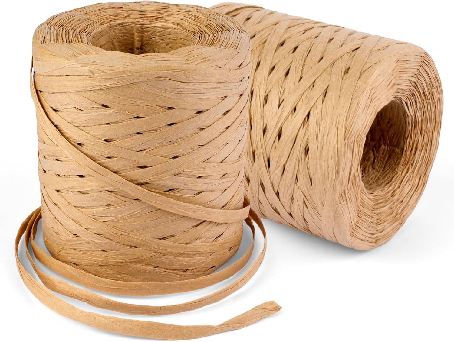 NOO Raffia Ribbon, 2 Rolls 436 Yards Raffia Yarn, Natural Raffia Paper ...