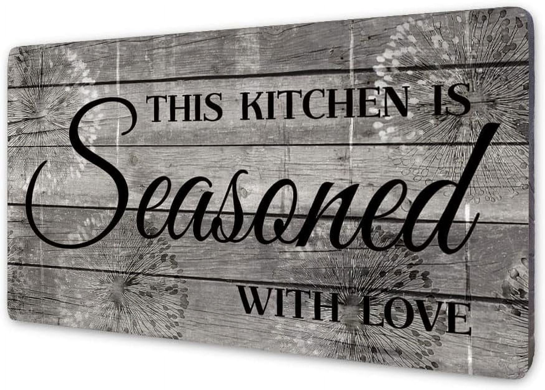 NOO Rustic Wall Art, Farmhouse Decor - 'This Kitchen is Seasoned with ...