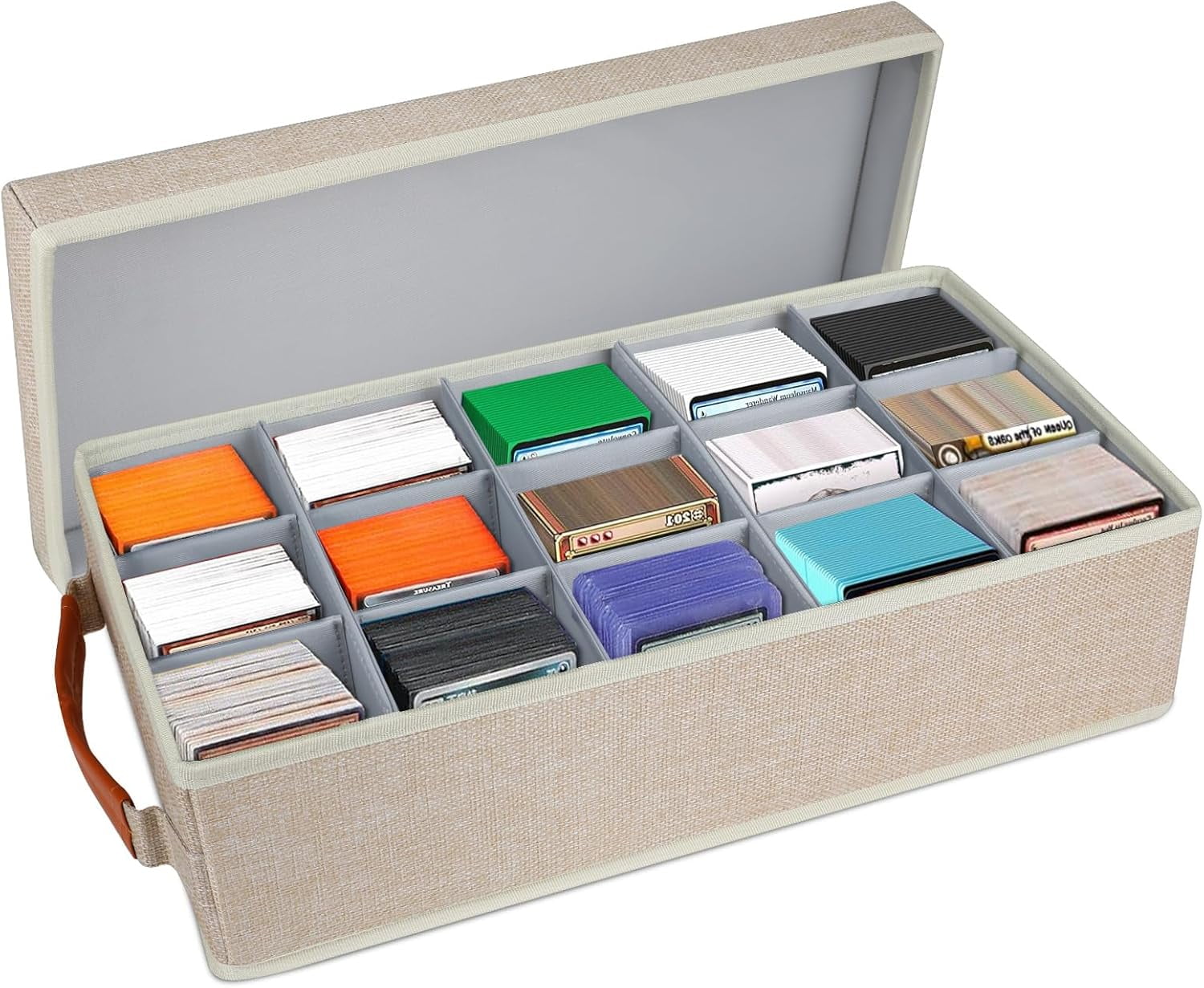 NOO Trading Card Storage Box with 15 Dividers, Card Deck Box Playing ...