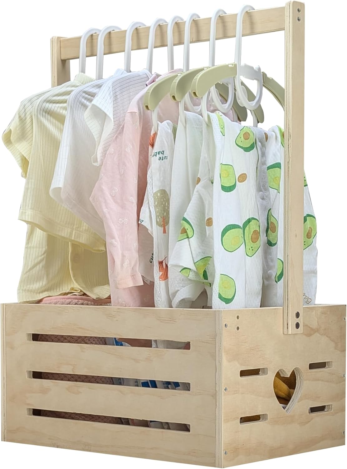 NOO Wooden Baby Shower Crate Closet Clothes Hangers Dividers Large Gift ...