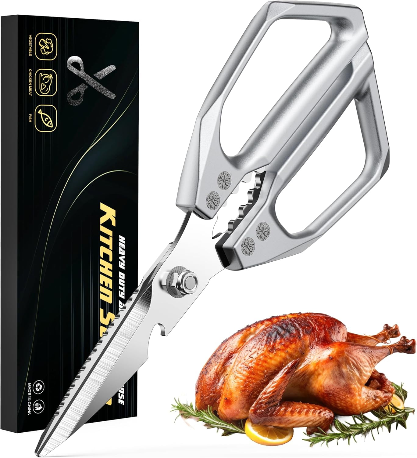 NOOOO Heavy Duty Kitchen Scissors All Purpose - Professional Stainless ...