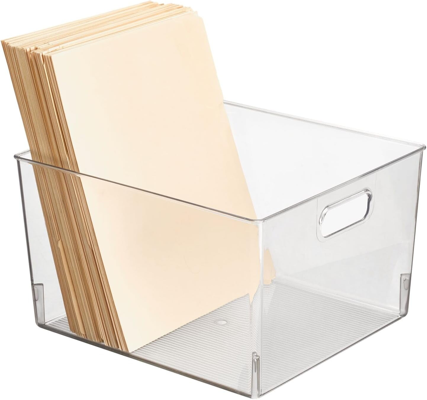 NOOOO Large Plastic Office Storage Organizer Container Bin with Handles ...