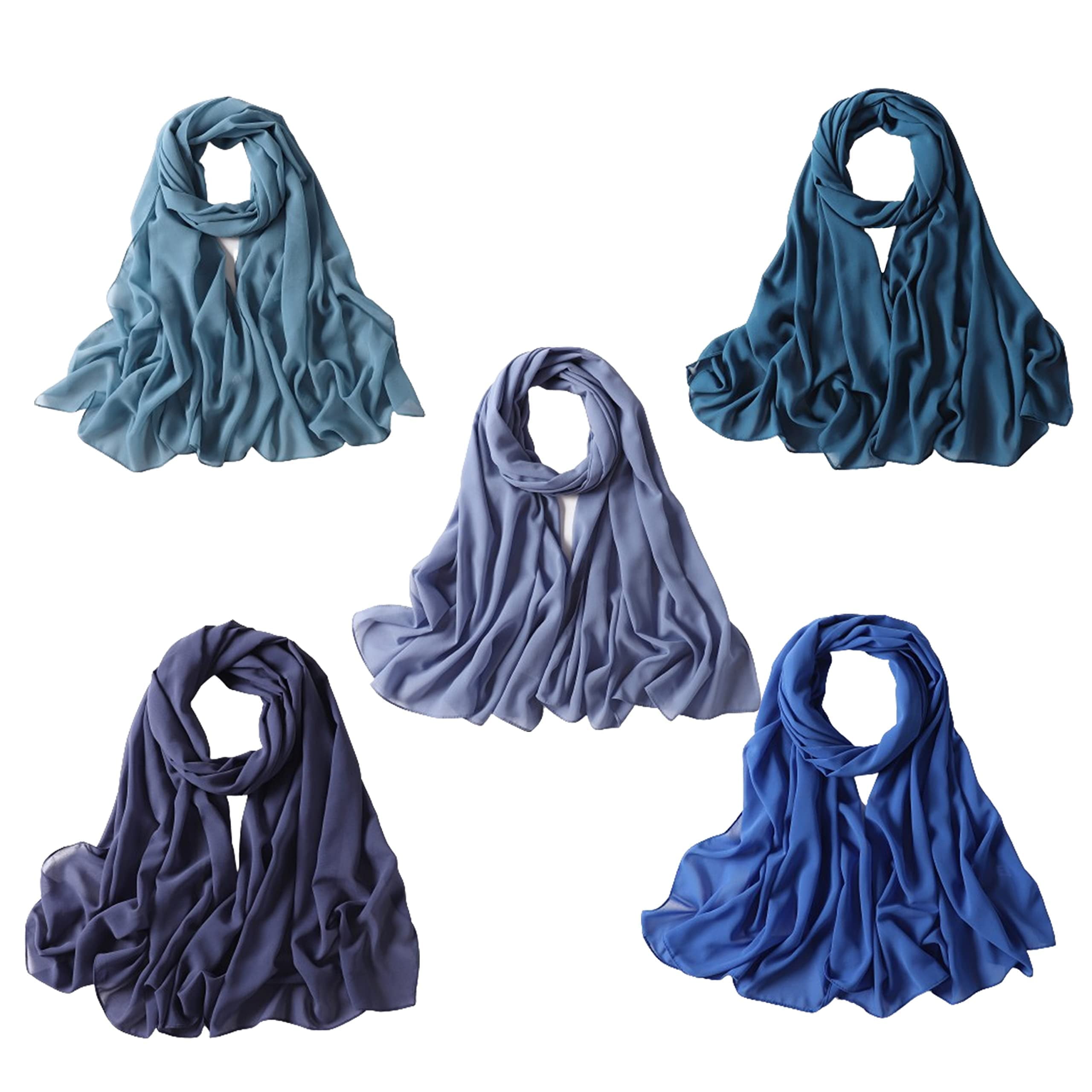 NOOR 5 pcs Hijab Scarfs for Women - Chiffon Hijab, Soft and Lightweight ...
