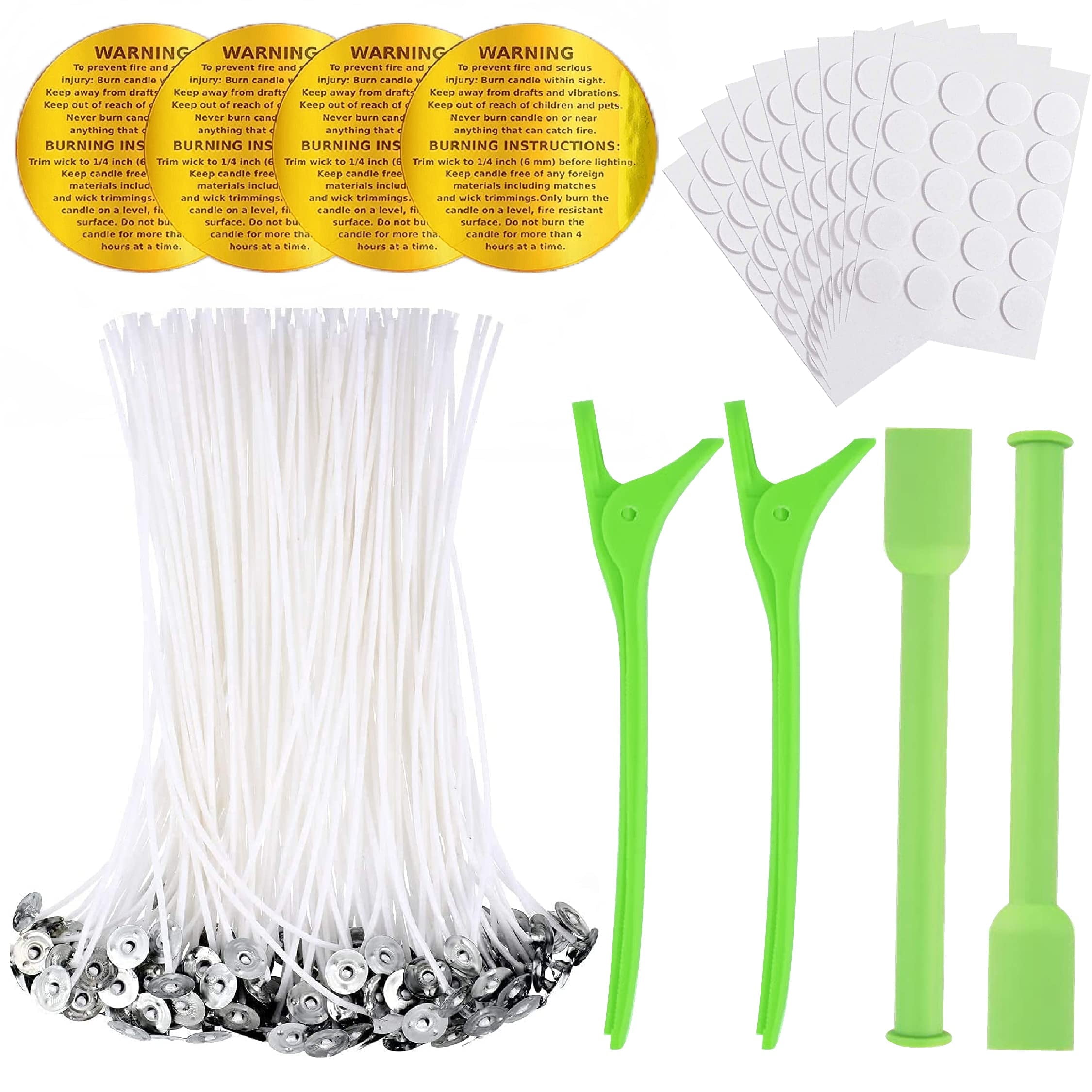 NOOR Candle Wick Kit - 100pcs Candle Wicks for Candle Making with Wick ...