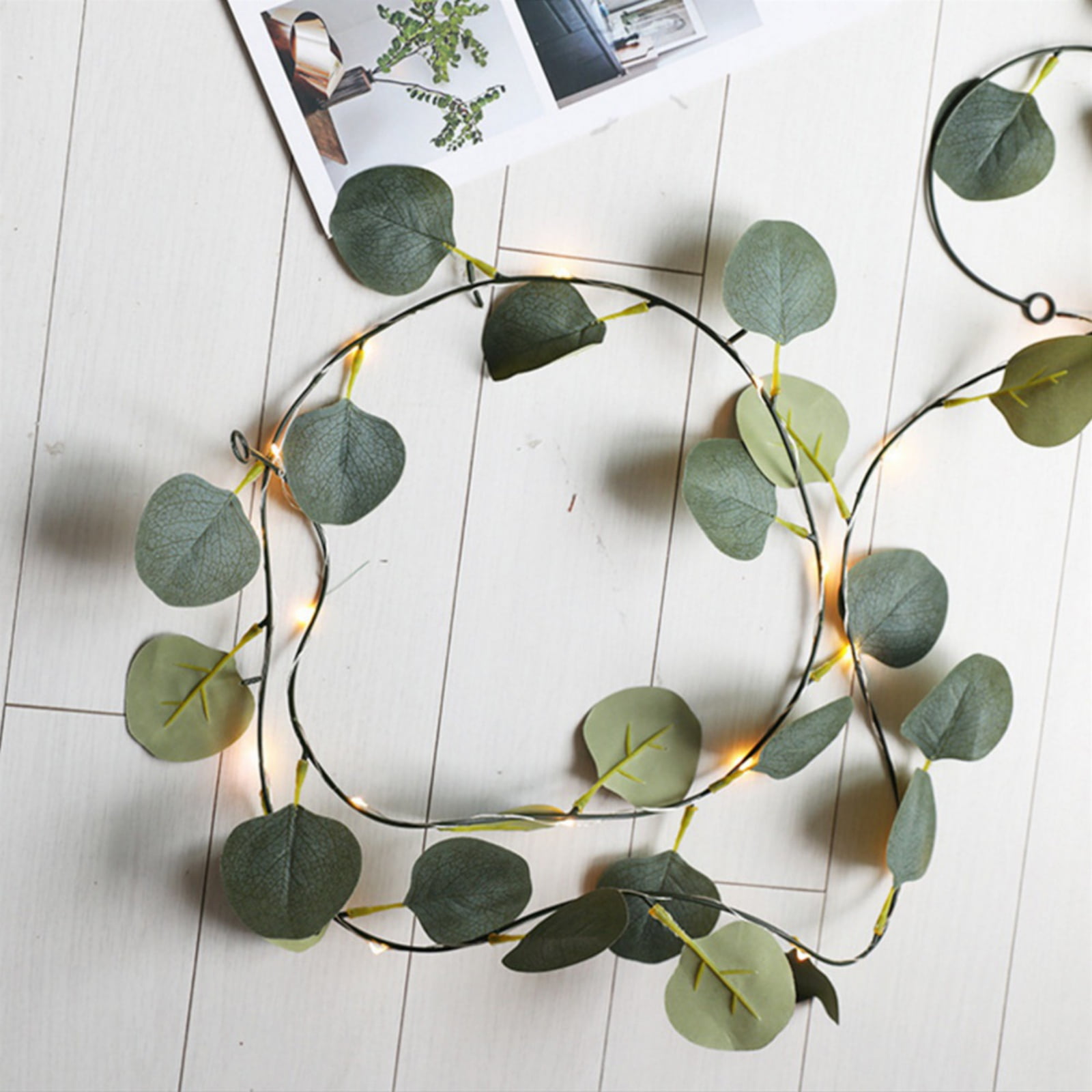 NORBI Artificial Plants String Lights Leaf Faux Leaves Greenery ...
