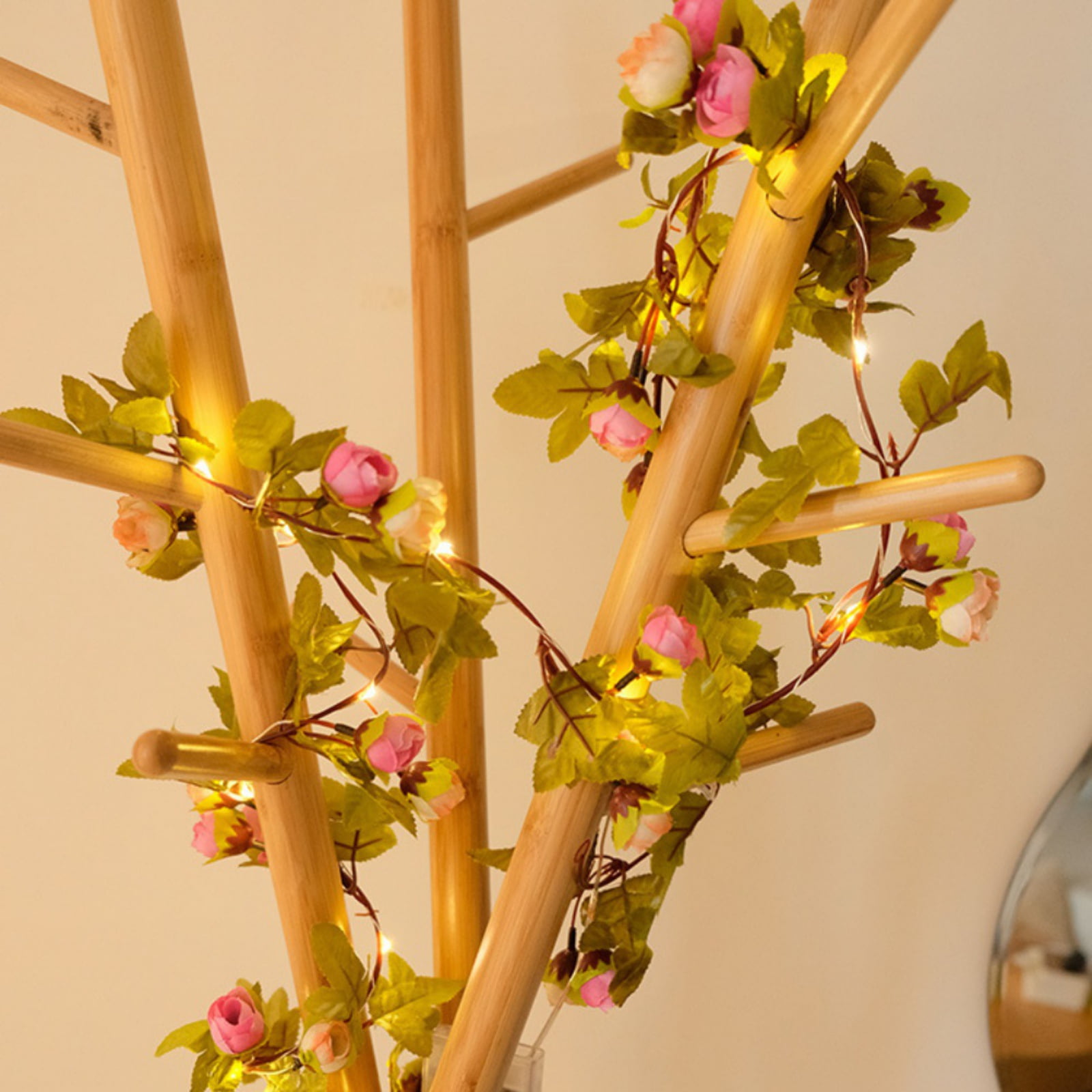 NORBI Solar Artificial Plants String Lights Faux Leaves Greenery ...