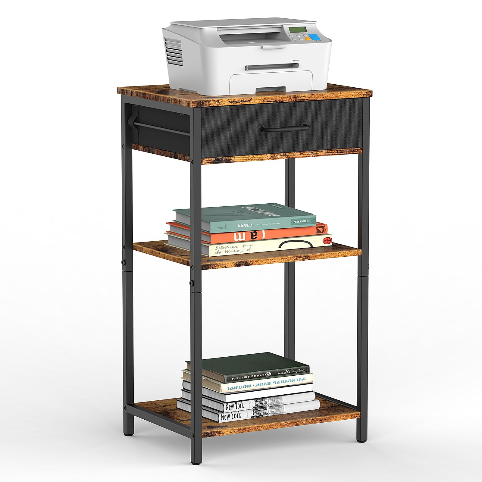 NORCEESAN Printer Stand with Storage, 3 Tier Printer Table for Small ...