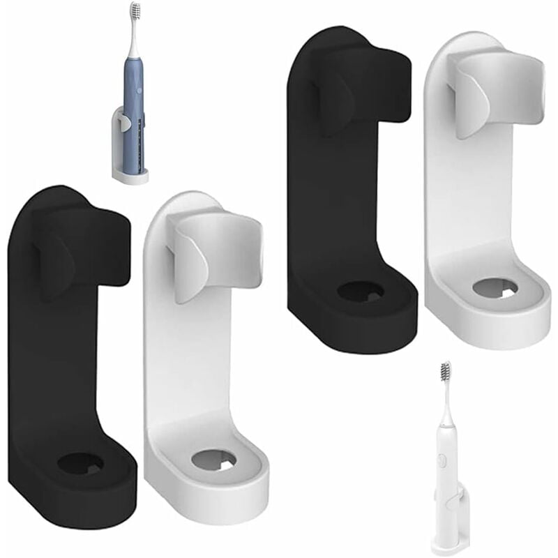 NORCKS Electric Toothbrush Holder, 4 Pieces Wall Mounted Toothbrush ...