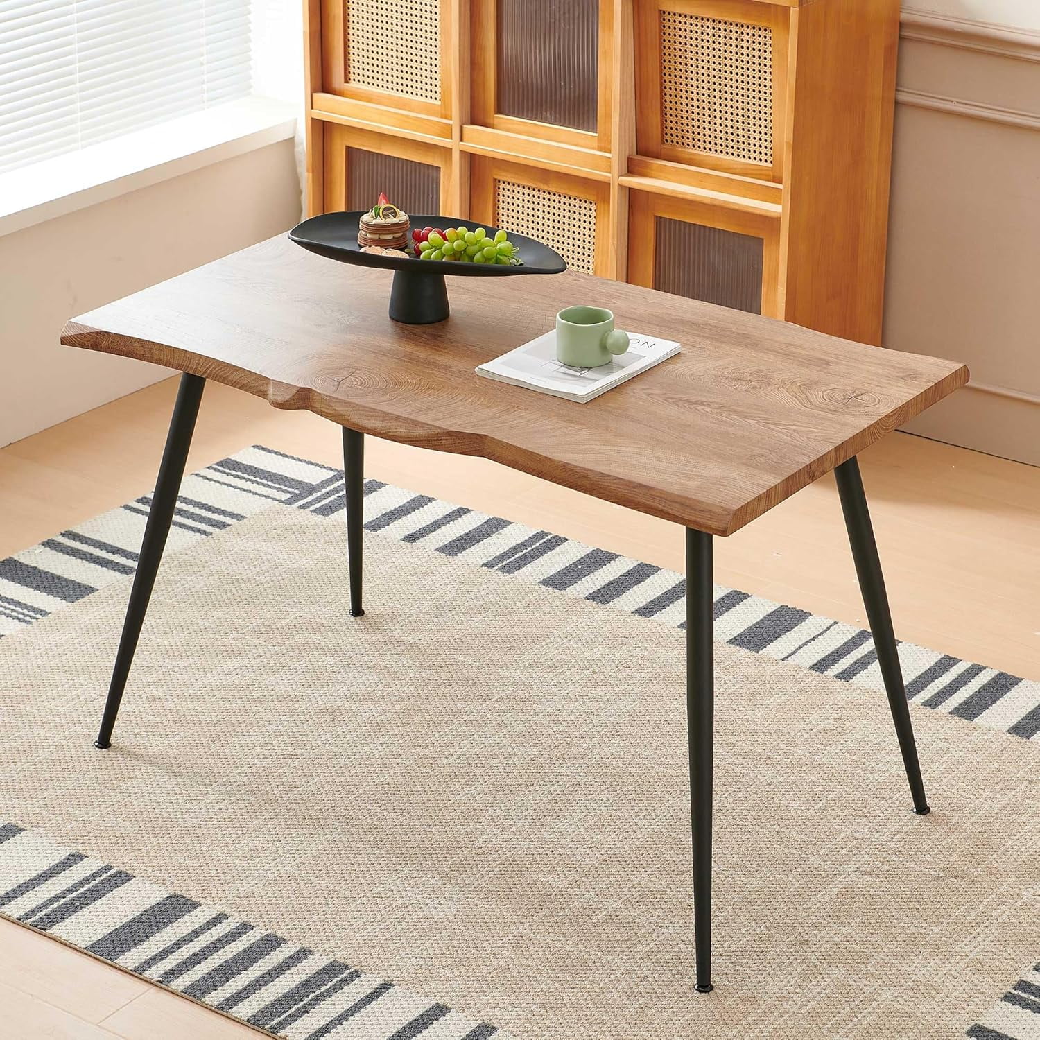 NORDICANA 47 in Modern Irregular Rectangle Faux Wood Grain Kitchen ...