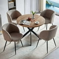NORDICANA 5 Pieces 37-Inch Round Dining Table and Upholstered Chairs ...
