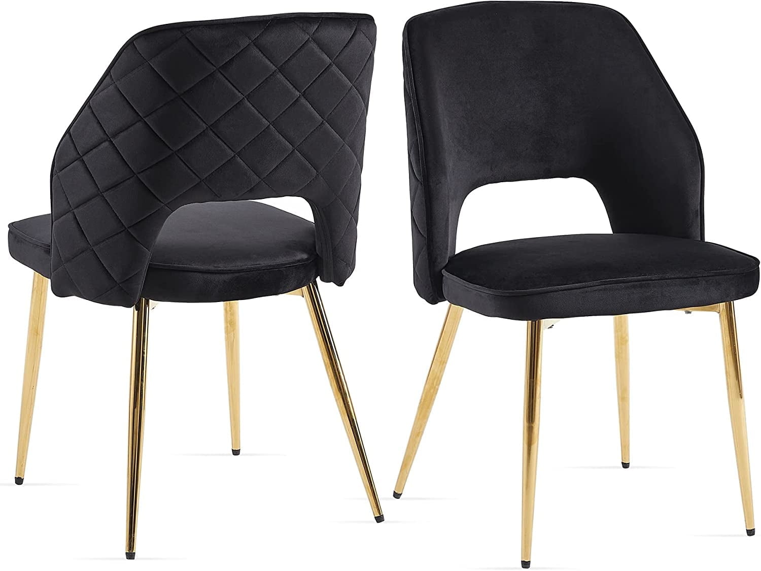 NORDICANA Dining Chair Set of 2,Upholstered Accent Chairs with Golden ...