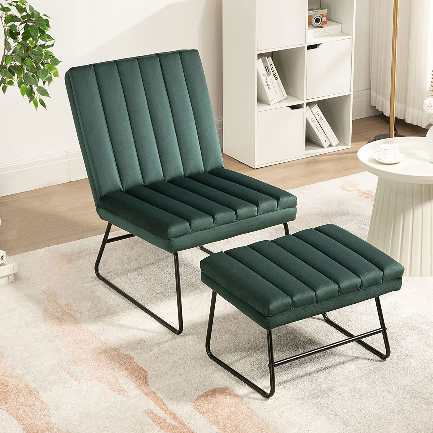 NORDICANA Recliner Chair with Footrest,Modern Accent Chair Upholstered ...