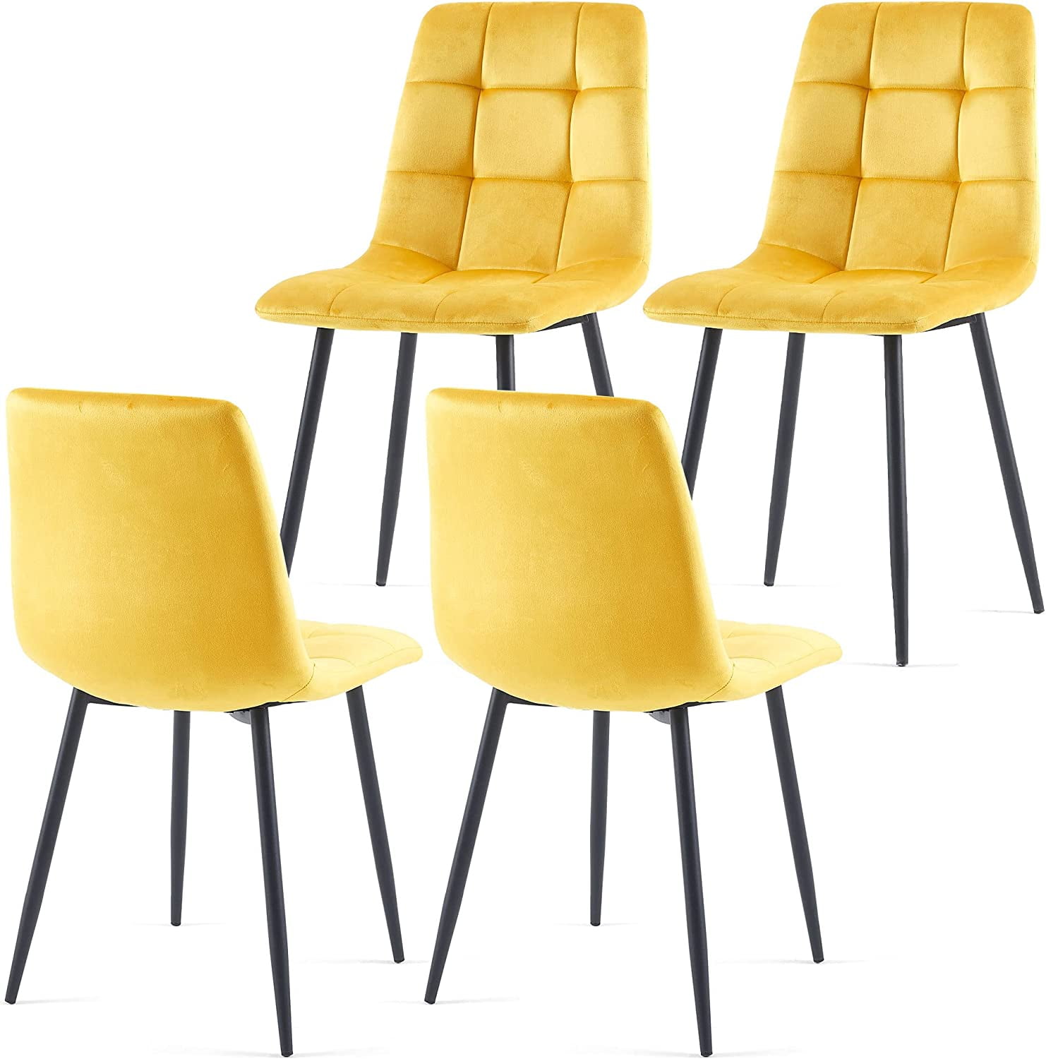 NORDICANA Set of 4 Upholstered Home Chair Armless Ergonomic Dining ...