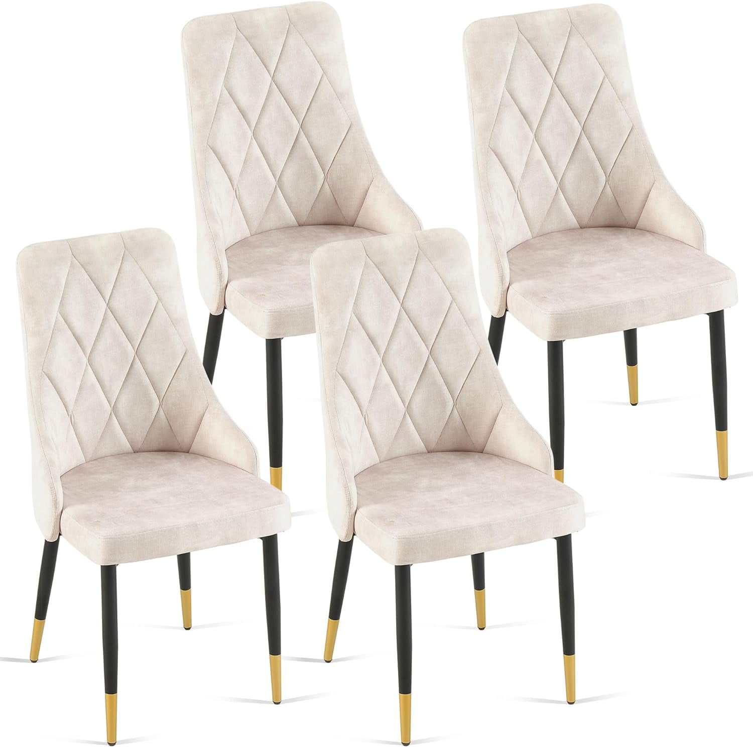 NORDICANA Upholstered Chairs Velvet Soft Dining Chairs Modern Mid ...