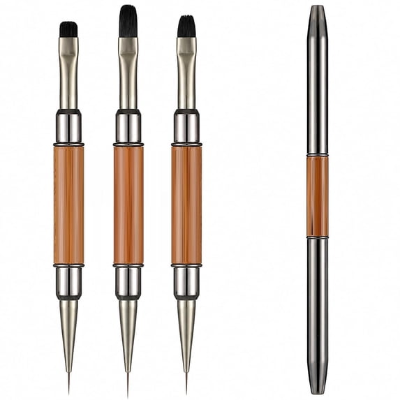 NORIZF 3 Pcs Builder Gel Brushes for Nails,Double-Ended Nail Art ...