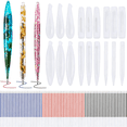 NORIZF 9 Pieces Pen Resin Mold, Epoxy Resin Molds with 75 Pieces Ink ...