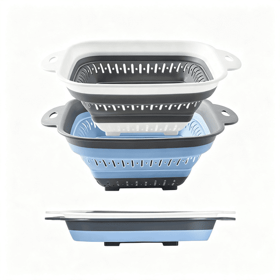NORIZF Collapsible Colander Set,Square Round Triangles Silicone Kitchen ...