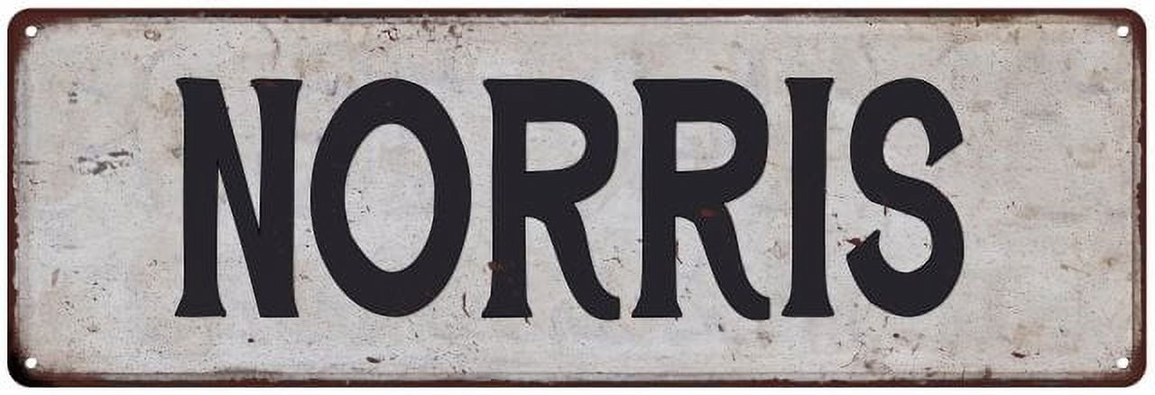 NORRIS Vintage Look Rustic Chic Metal Sign 8x24 108240036459 - Walmart.com