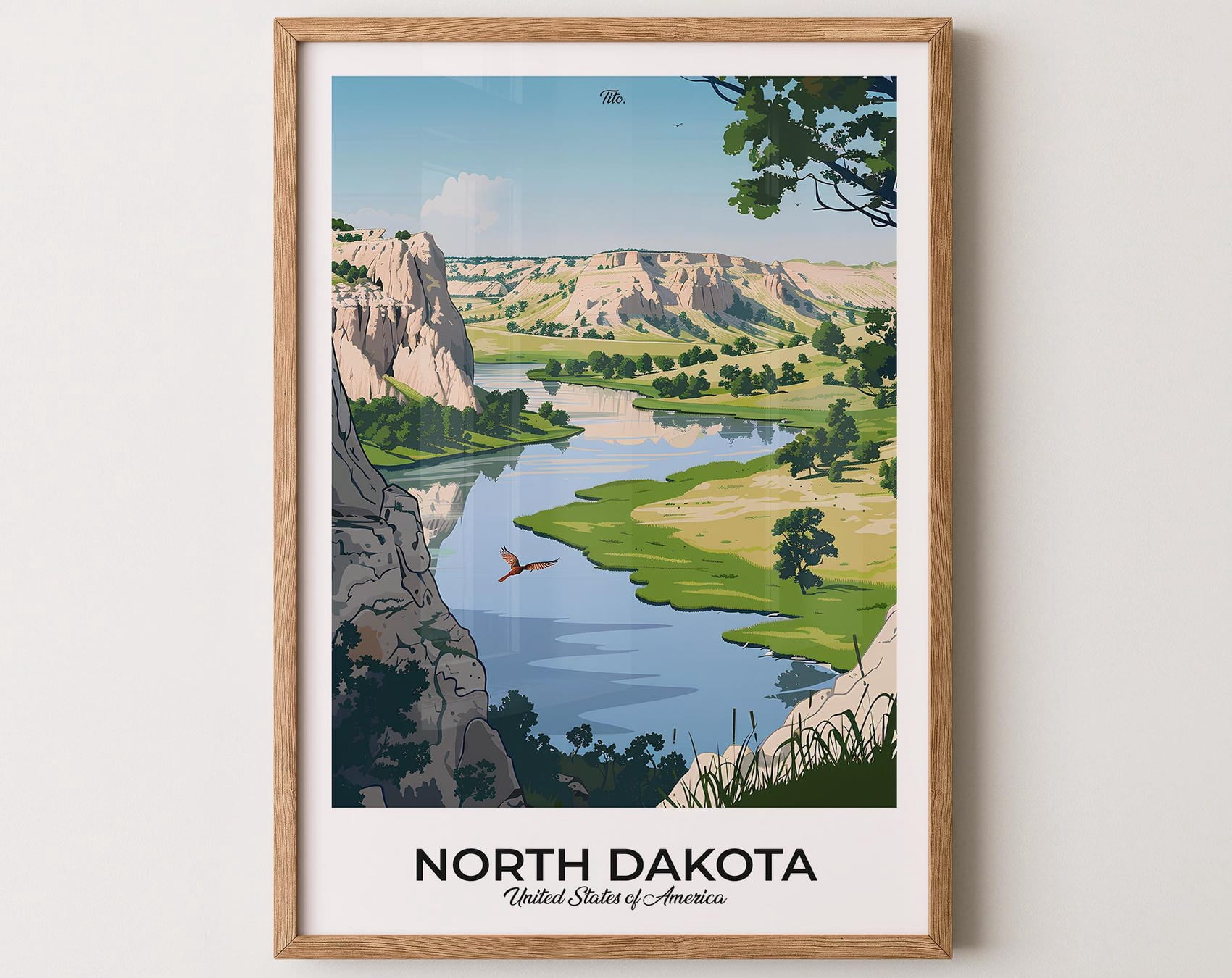 NORTH DAKOTA Poster, North Dakota Travel Poster, North Dakota Art Print ...