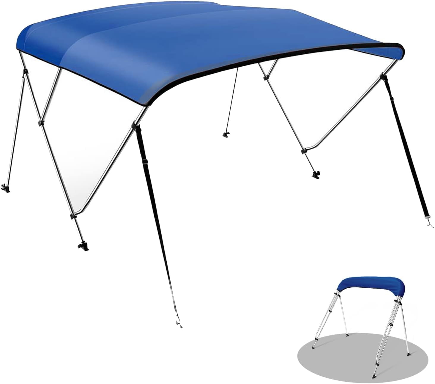 NORTHCAPTAIN 3 Bow 6'L x 46" H x 67"-72" W, Royal Blue Boat Bimini Top ...