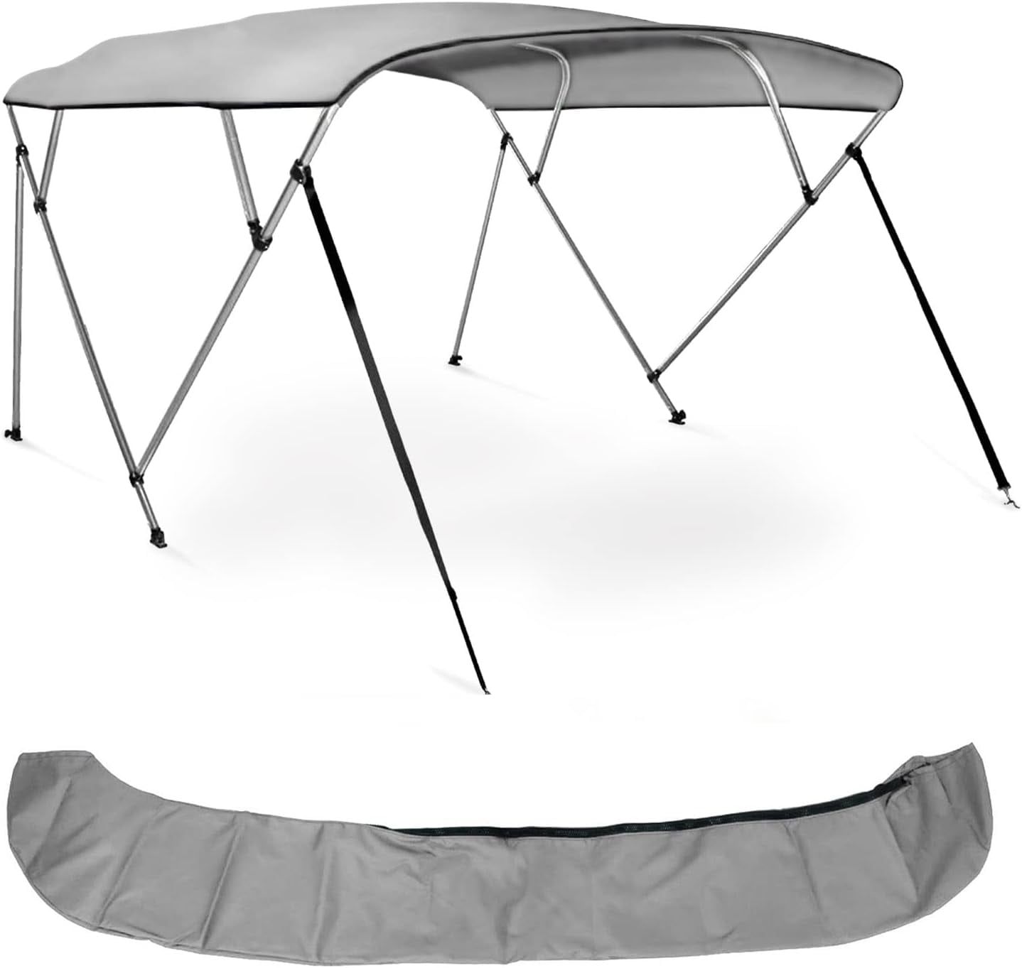 NORTHCAPTAIN 4 Bow 8'L x 54" H x 67"-72" W, Light Grey Boat Bimini Top ...