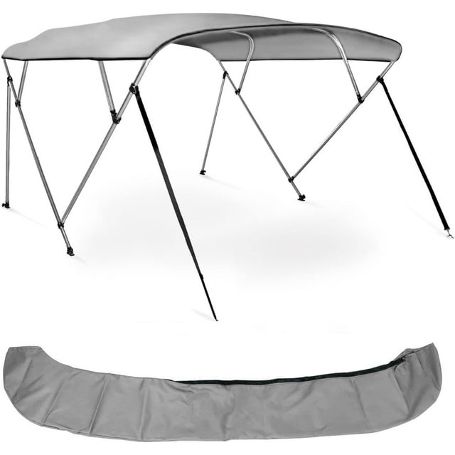NORTHCAPTAIN 4 Bow 8'L x 54" H x 67"-72" W, Light Grey Boat Bimini Top ...