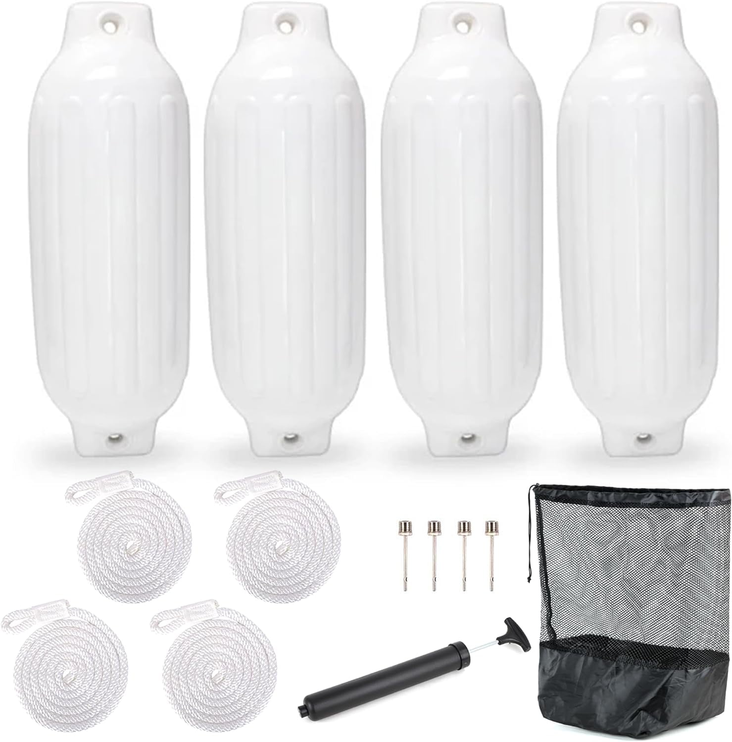 NORTHCAPTAIN Boat Fender 4 Pack Boat Bumpers for Docking with 4 Ropes ...